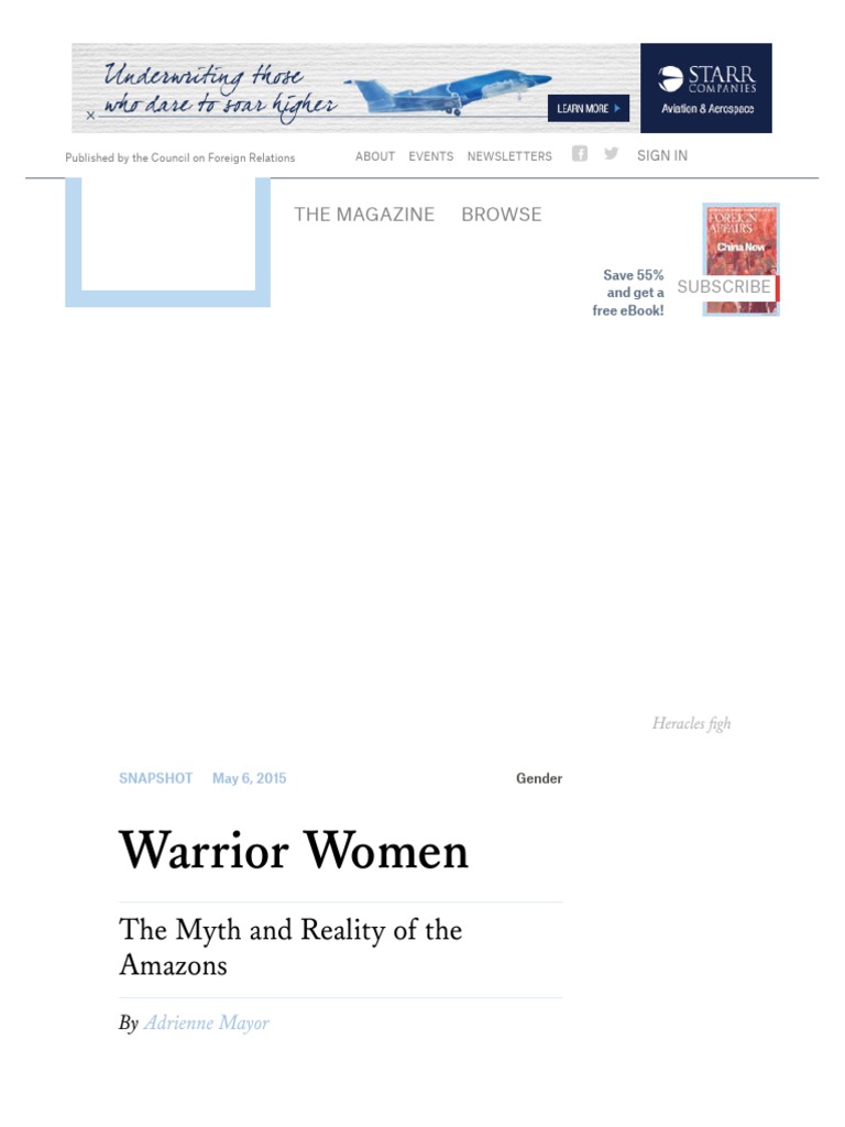 Warrior Women The Myth and Reality of TH | PDF