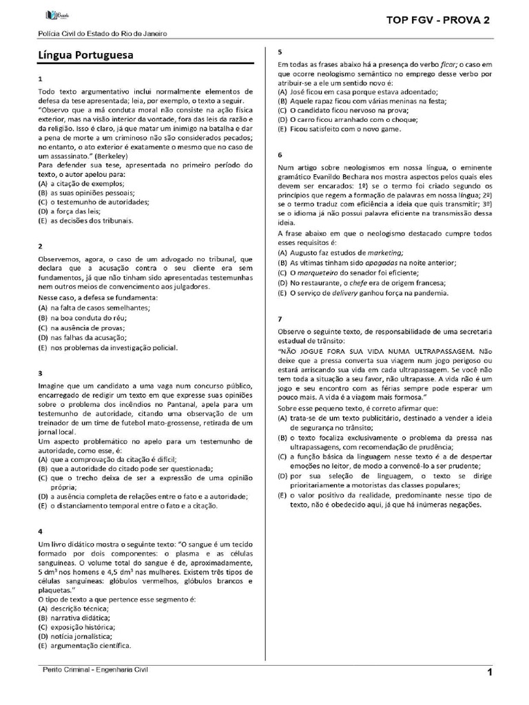 FGV Prova 2 | PDF