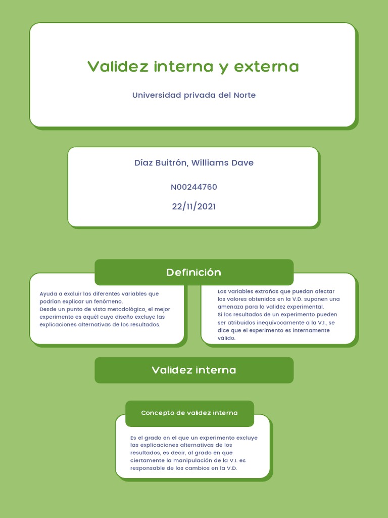 Validez Interna y Externa en Investigación | PDF | Validez ...