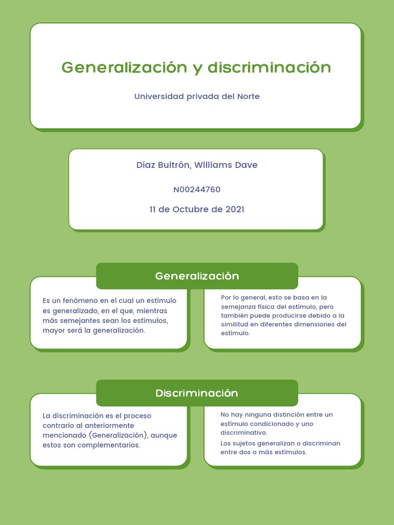 Generalización - Semana 09 | PDF | Hora | Discriminación