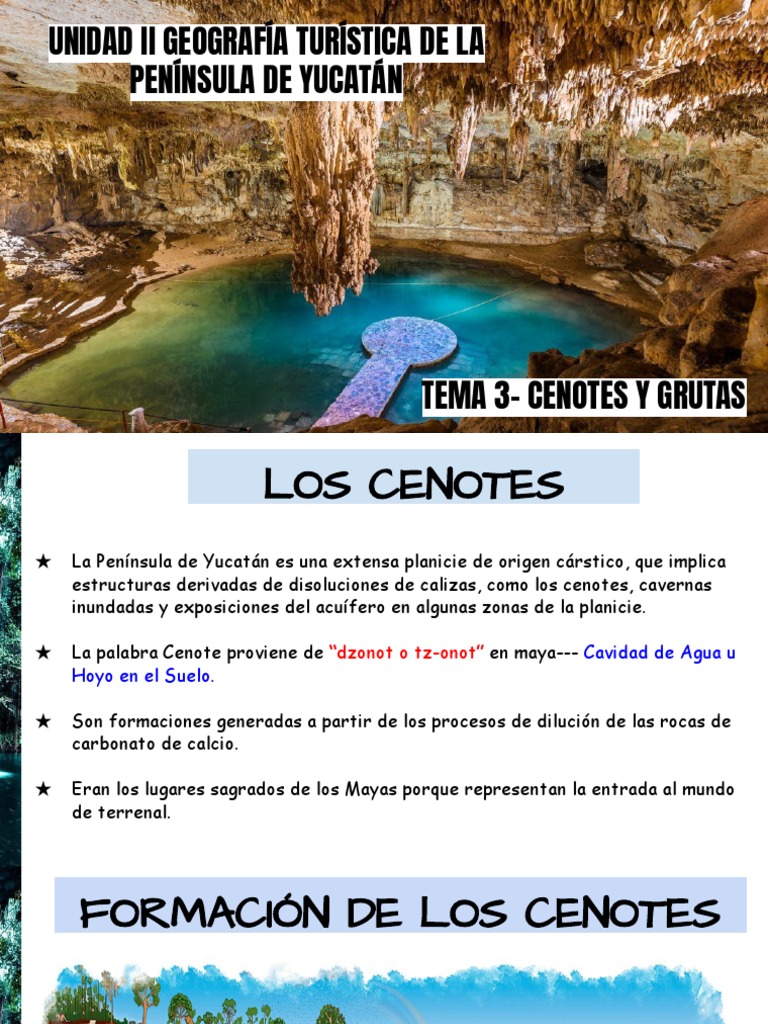 Formación Y Tipos De Cenotes En Yucatán Pdf Arte Ciencia Y