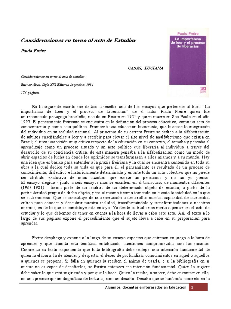 Estudiar: Un Acto Crítico y Transformador | PDF | Cognición