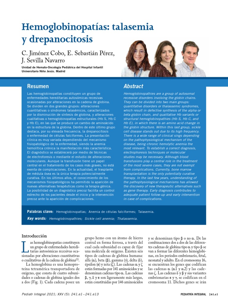 TEMA2. Hemoglobinopatías | PDF | Especialidades Medicas | Sangre