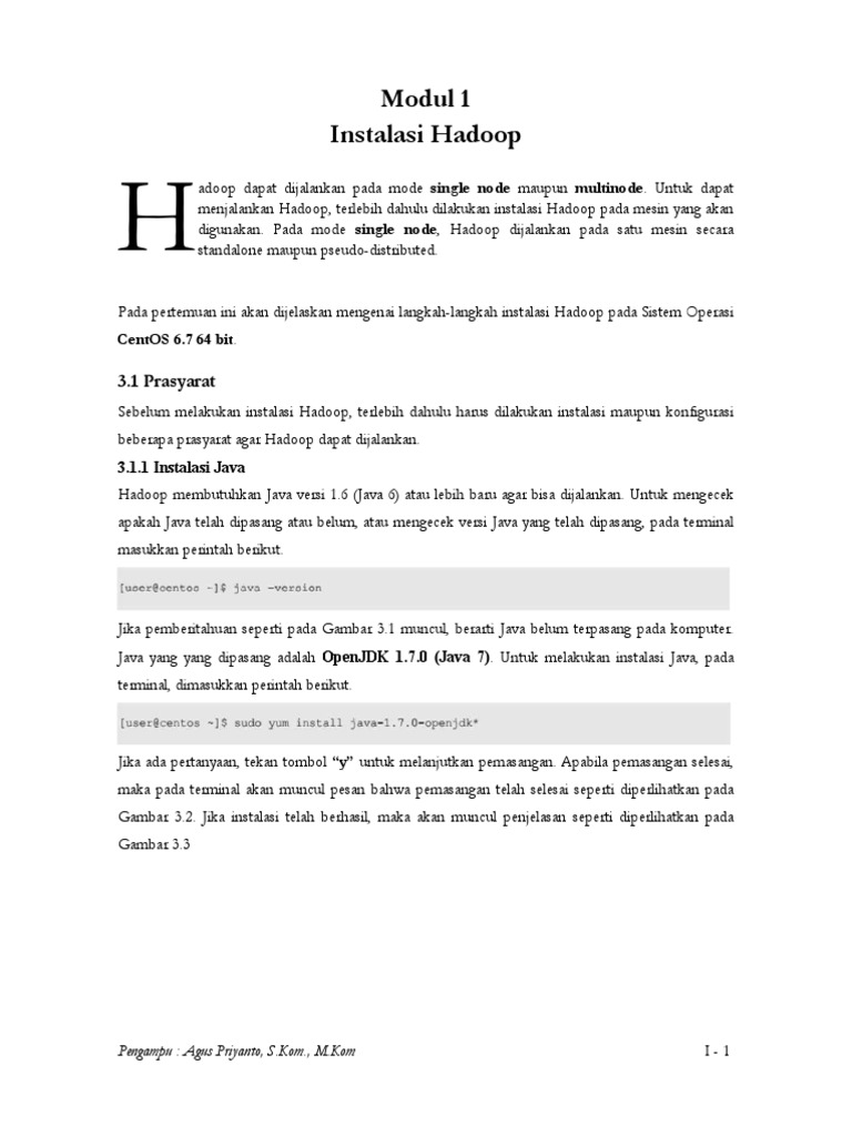 Modul 1 Instalasi Hadoop | PDF