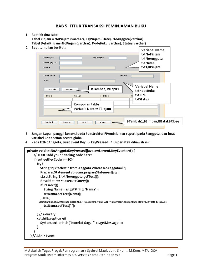 Pertemuan 5 - Peminjaman Buku TPP | PDF