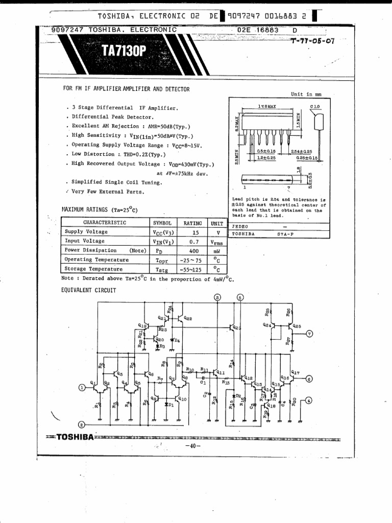 TA7130 Datasheet | PDF