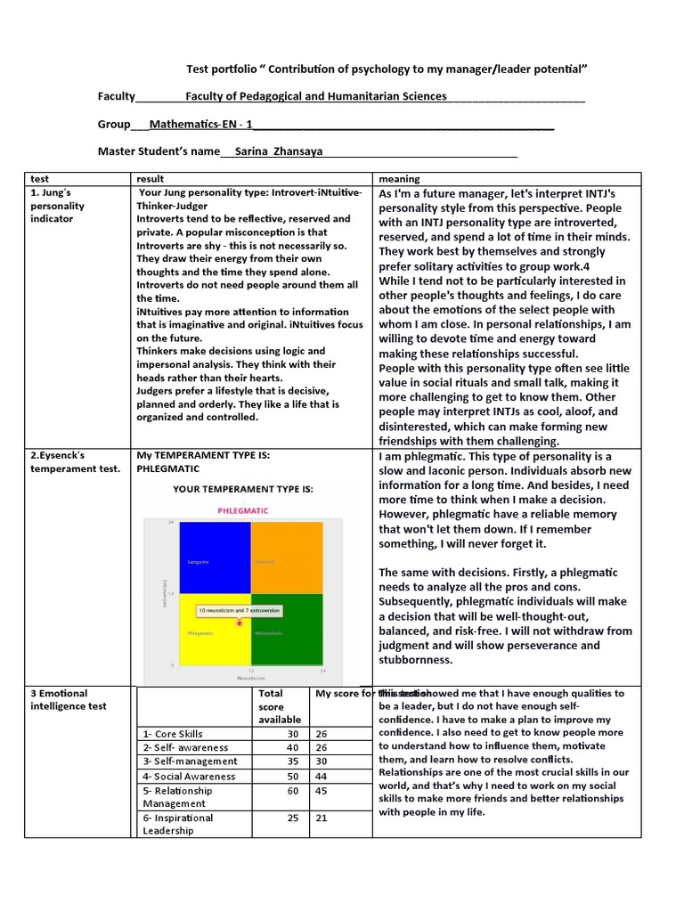 Sample Test Portfolio 541, 522 | PDF