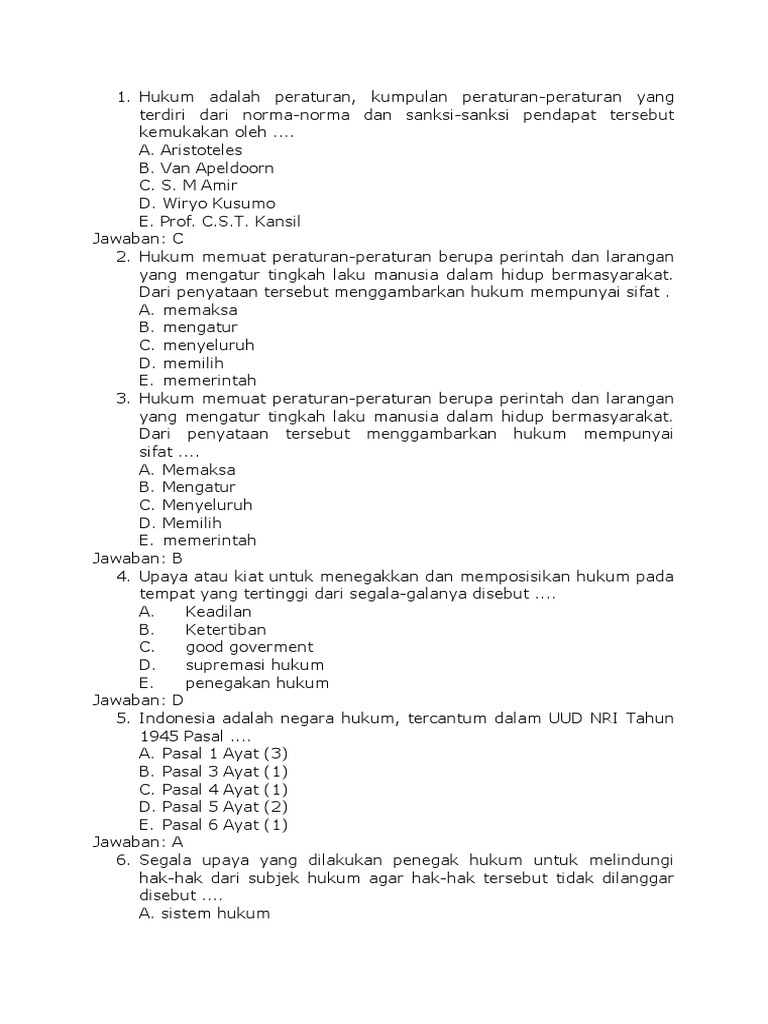 Soal Pas PKN 12 | PDF