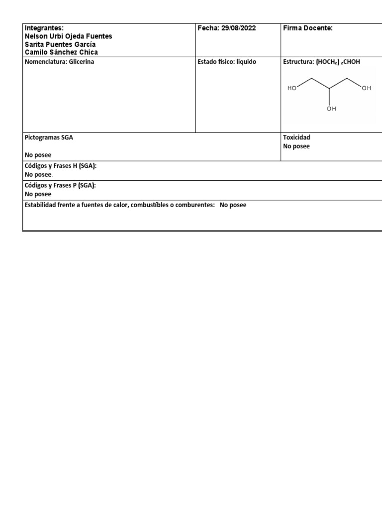 Glicerina, Oxido Cuprico y Benzaldehido | PDF | Química | Ciencias fisicas Glicerina, Oxido Cuprico y Benzaldehido | PDF | Química | Ciencias fisicas