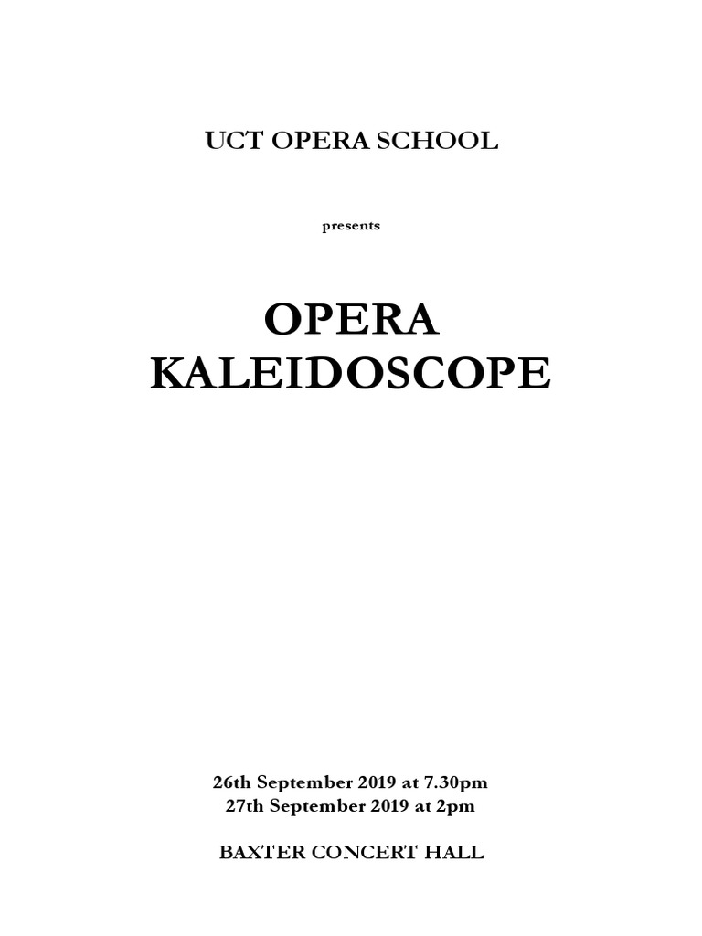 Kaleidoscope 2019 PROGRAMME 2 | PDF
