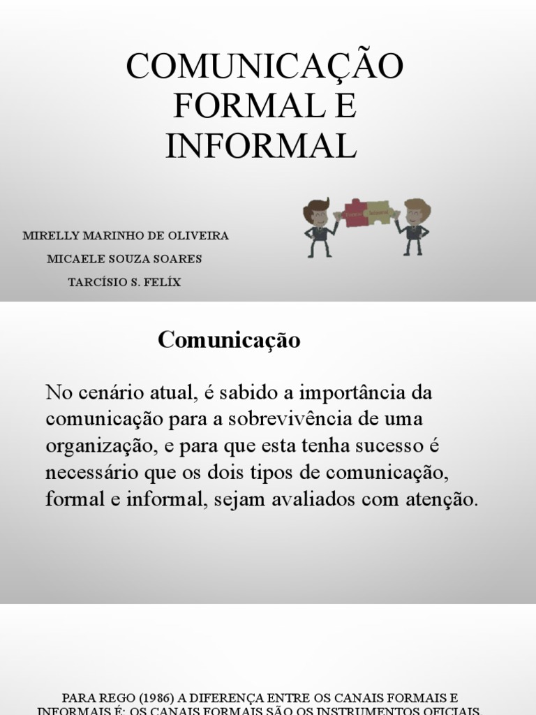 Comunicação Formal e Informal | PDF