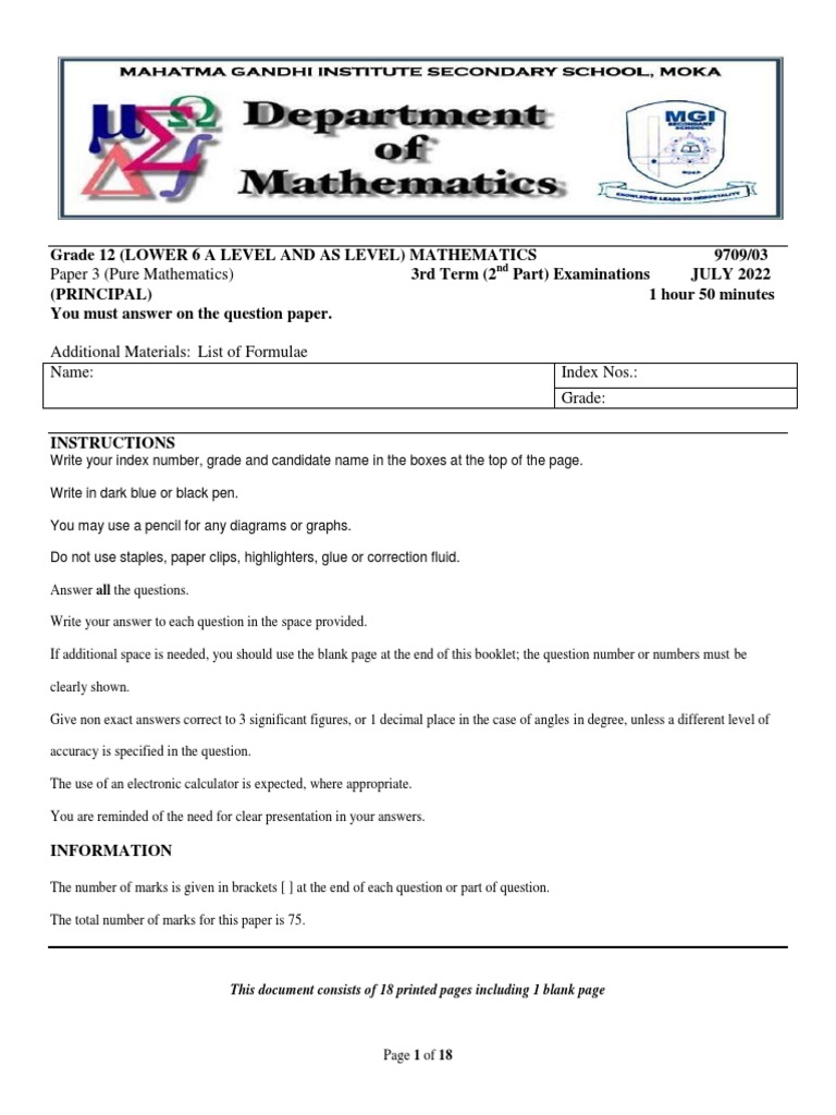 Grade 12 P3 2022 3RD Term (2ND Part) | PDF