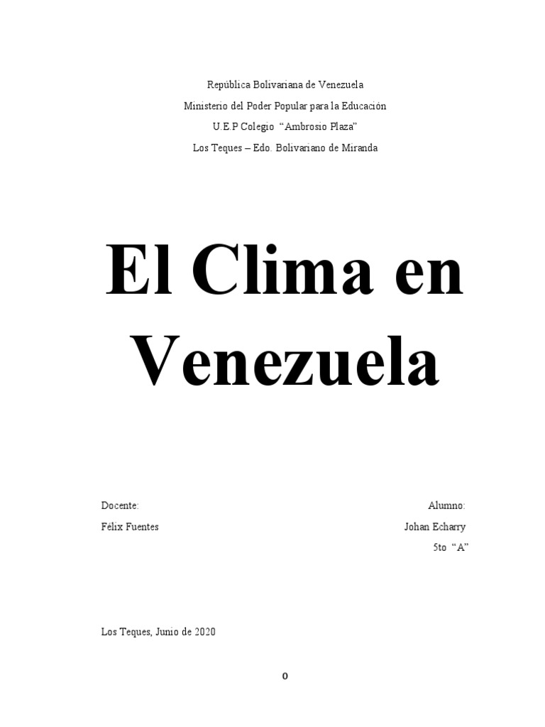 El Clima en Venezuela | PDF | Clima | Humedad