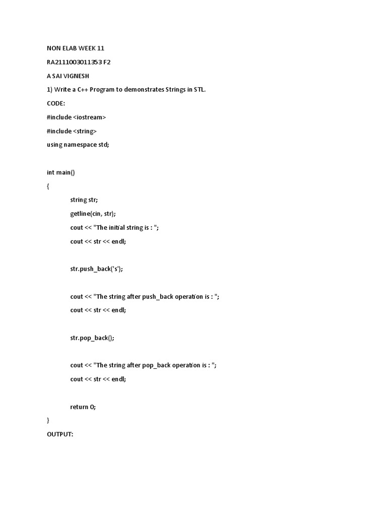 Non Elab Week 11 | PDF | C++ | Computer Programming