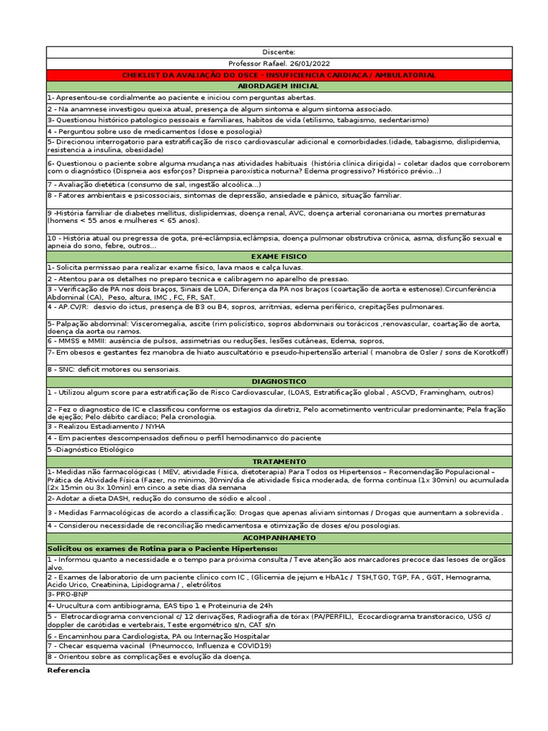Checklist - Aps | Download grátis PDF | Diabetes | Hipertensão