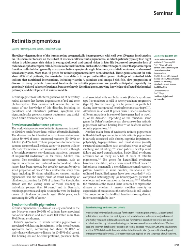 Hartong 2006 | PDF | Retina | Visual Acuity