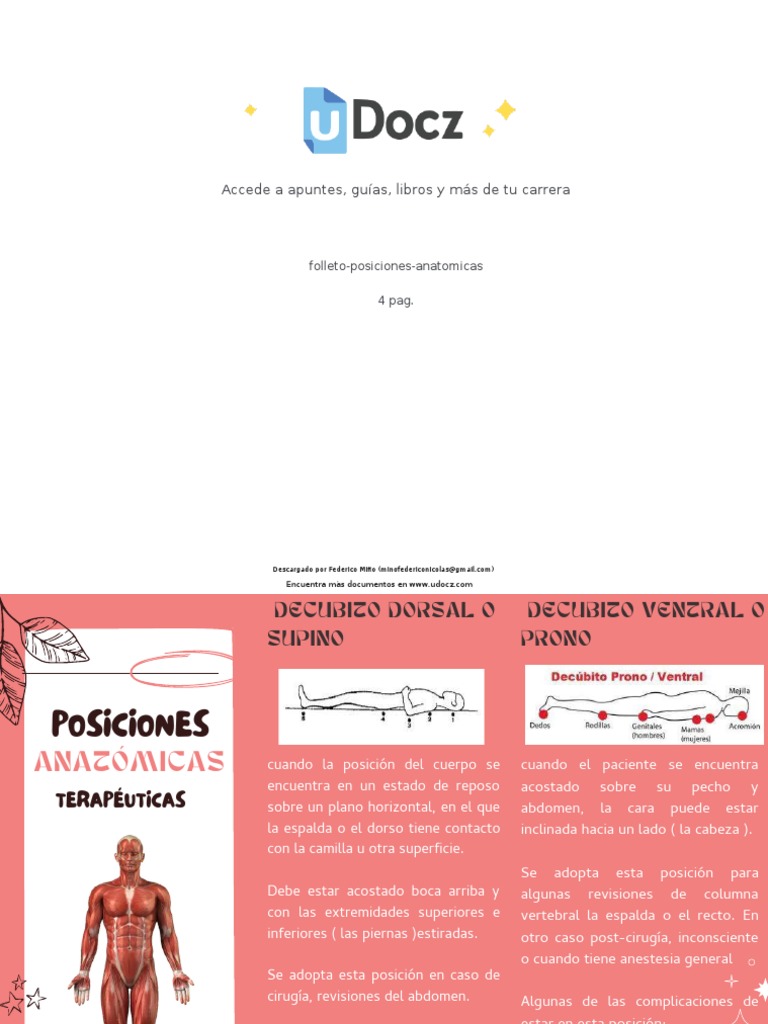 Folleto Posiciones Anatomicas 361706 Downloable 2162124 | PDF ...