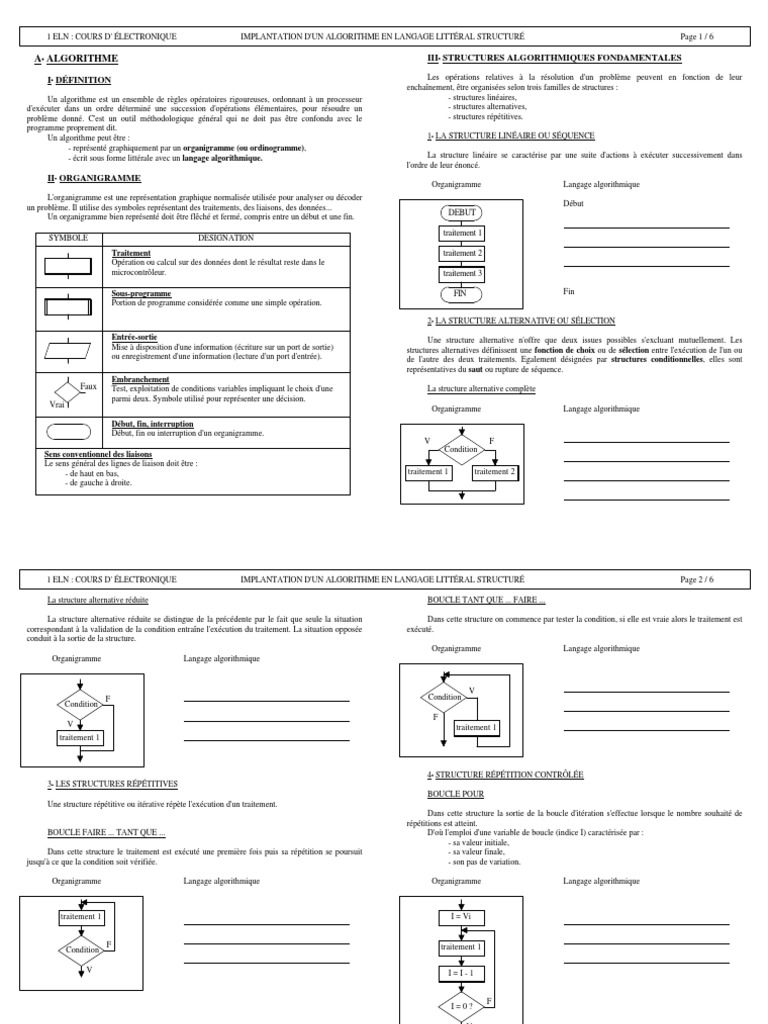 Algo | PDF | Structure de contrôle | Programme informatique