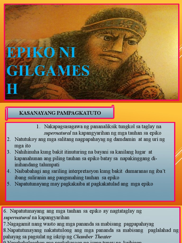 Week 7. 3rd Qtr. Day 3. Epiko NG Gilgamesh | PDF