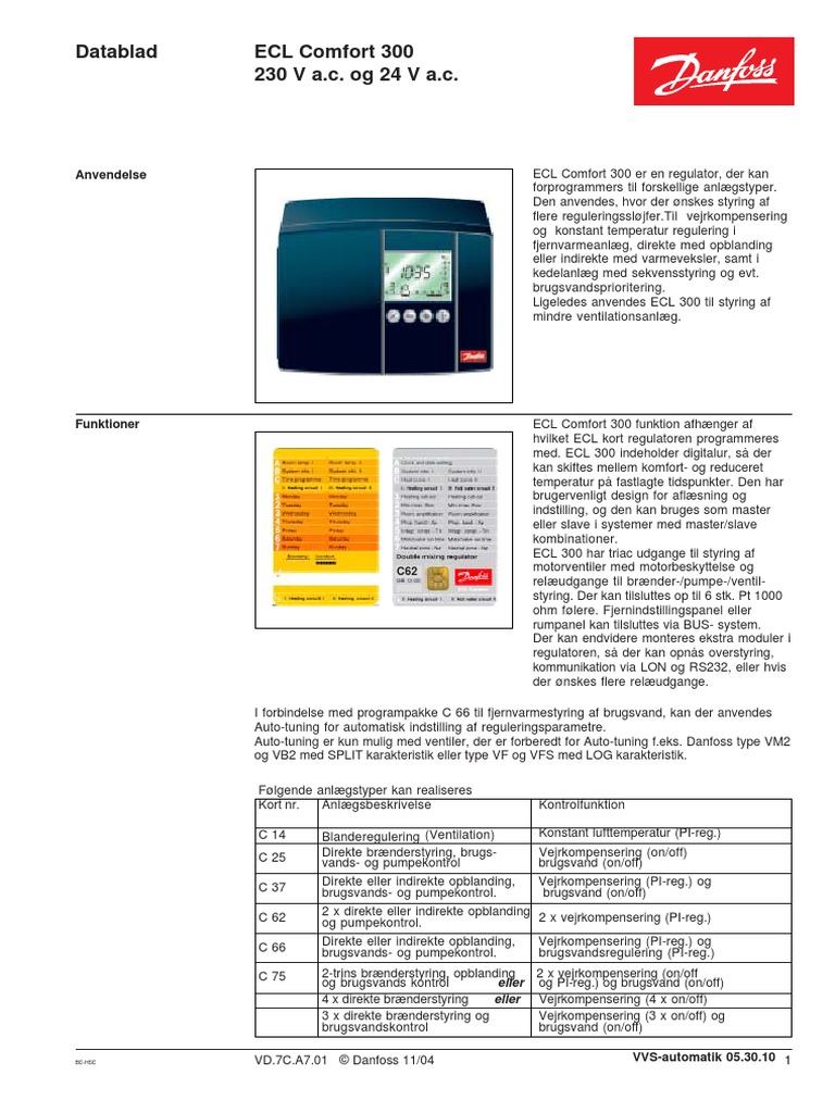 Danfoss ECL Komfort 300 | PDF
