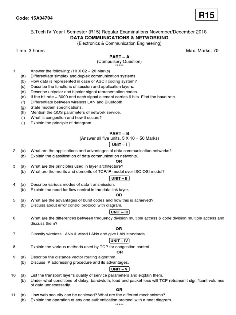Data Communications & Networking Exam | PDF | Computer Network | Osi Model