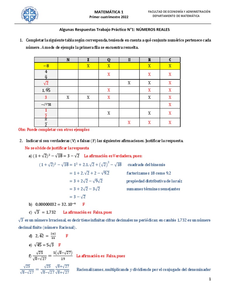 Rtas TPN°1 Ej 1 Al 20 | PDF