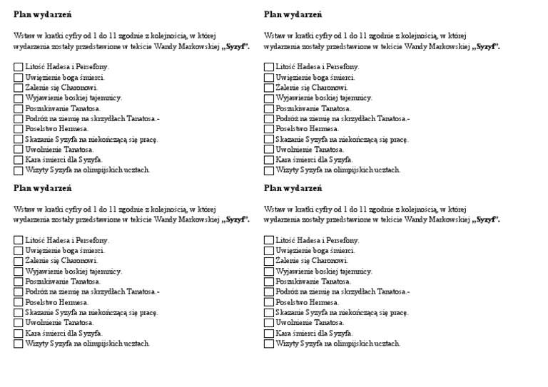 Plan Wydarzeń SyzyF | PDF