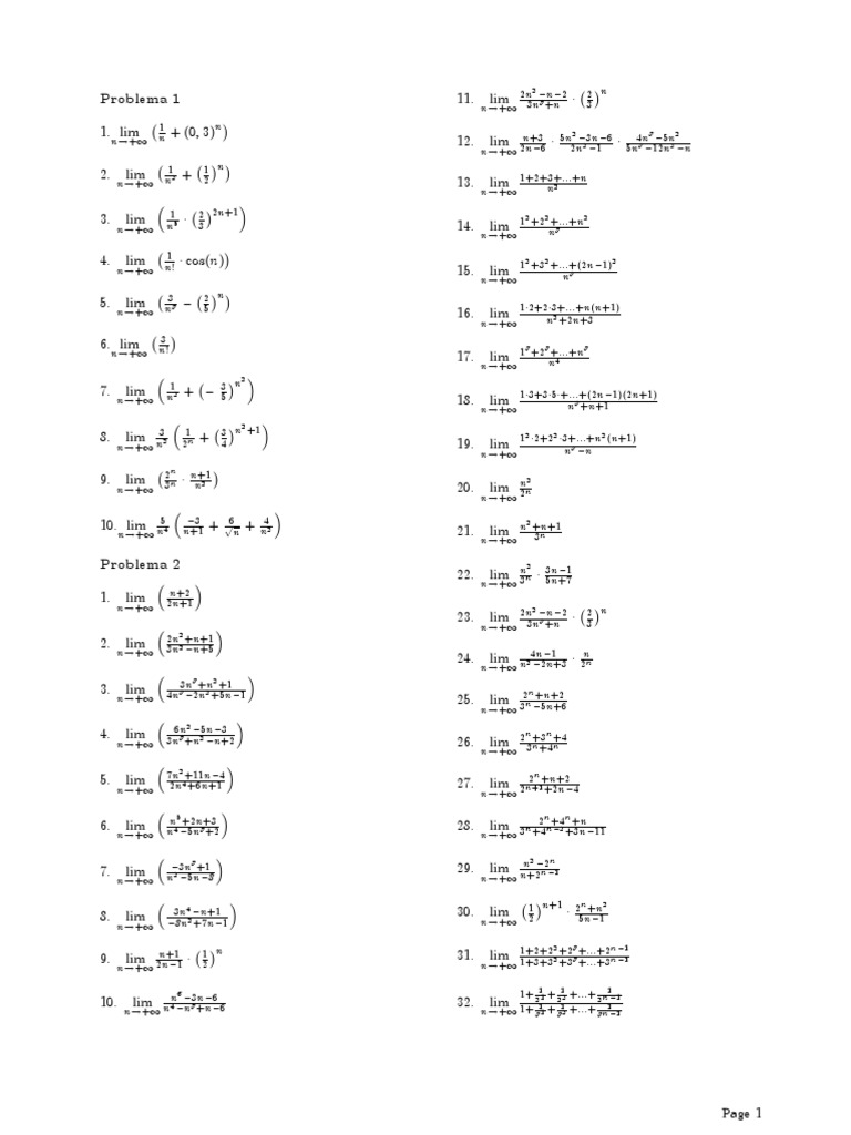 11 Limite de Siruri - Fisa de Exercitii Simple | PDF