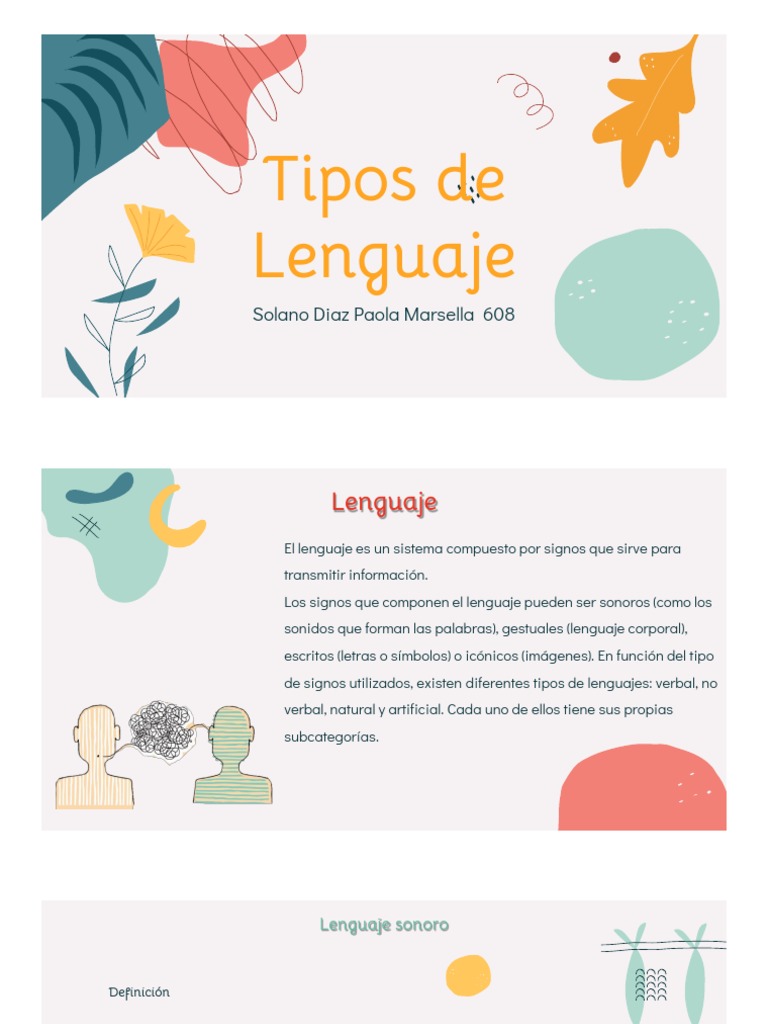 Tipos De Lenguaje Pdf Comunicación Lingüística 6081
