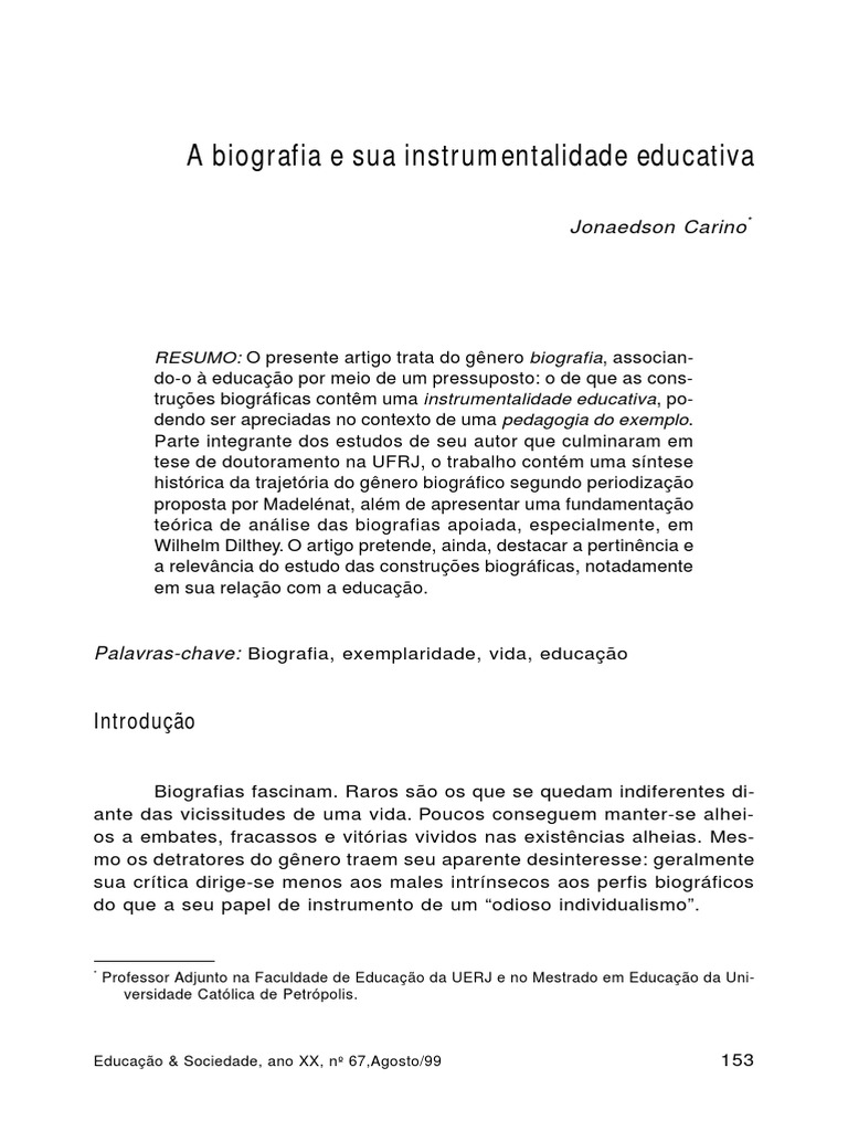 Biografias: Educação pelo Exemplo | PDF