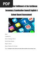 English SBA Template (Final Draft) | PDF | Rubric (Academic) | Fluency