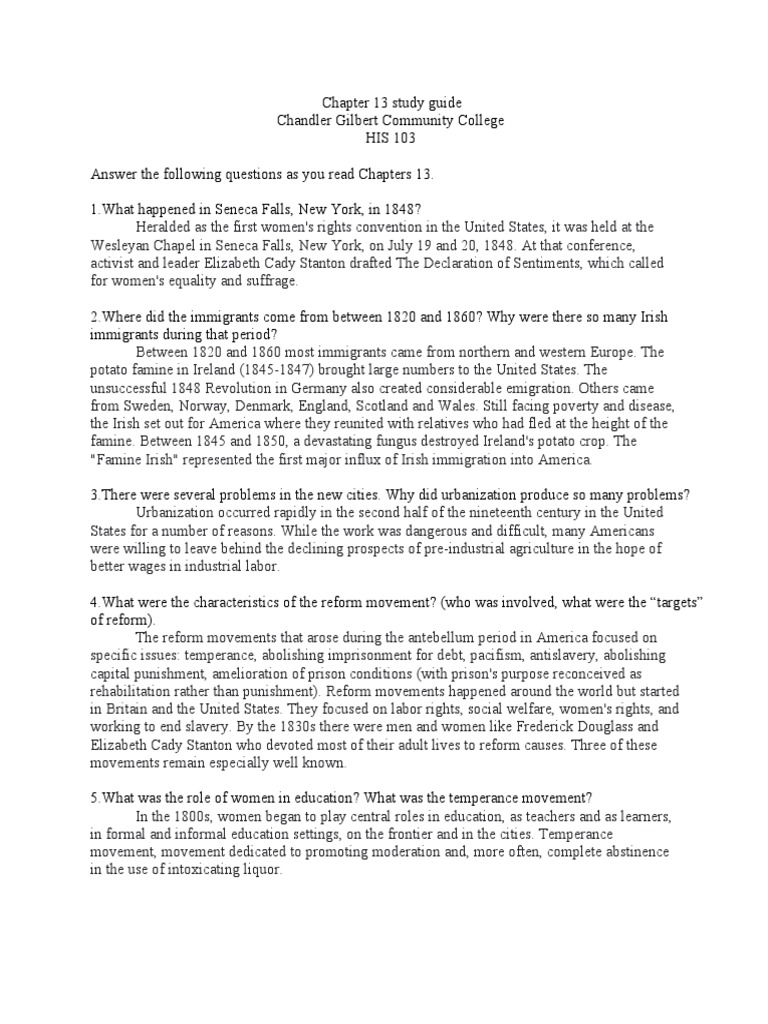 Chapter 13 Study Guide | PDF