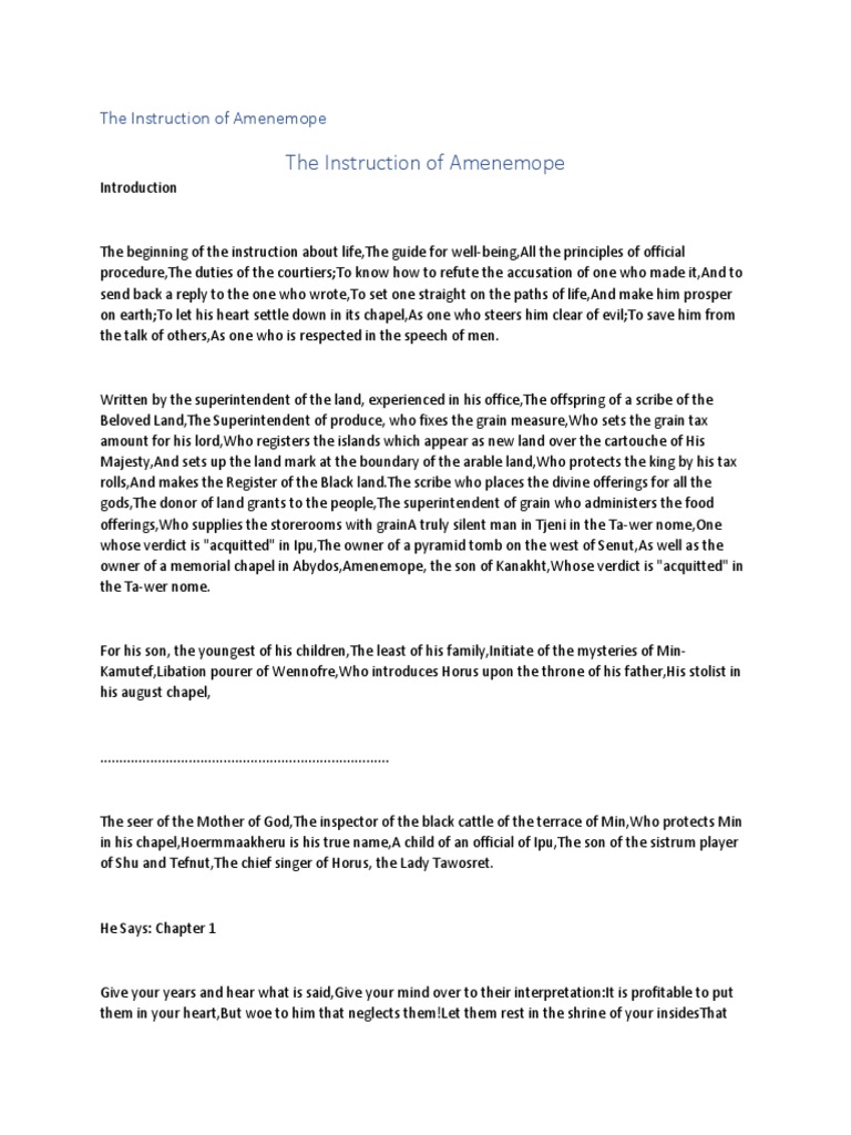 The Instructions of Amenemope | PDF | Plough