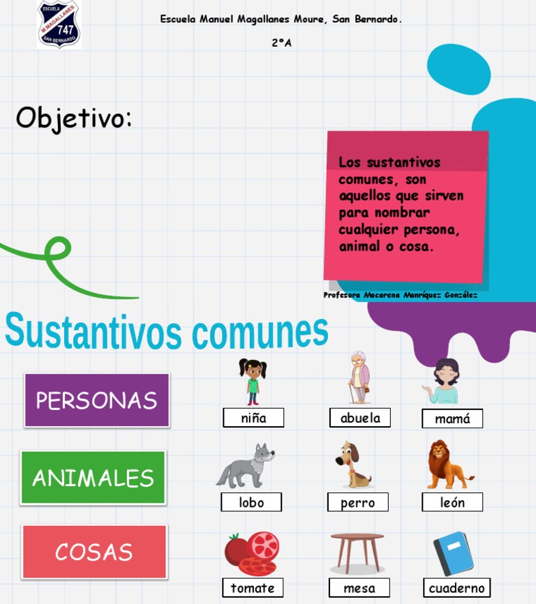 Sustantivos Comunes 2°básica | PDF