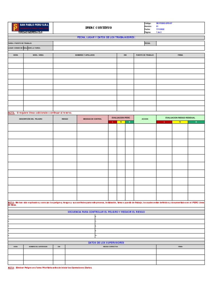 Anexo 7 - IPERC Continuo | PDF
