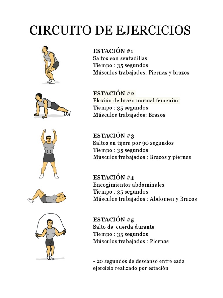 Circuito de Ejercicios para Niños | PDF | Salud y bienestar | Deportes ...