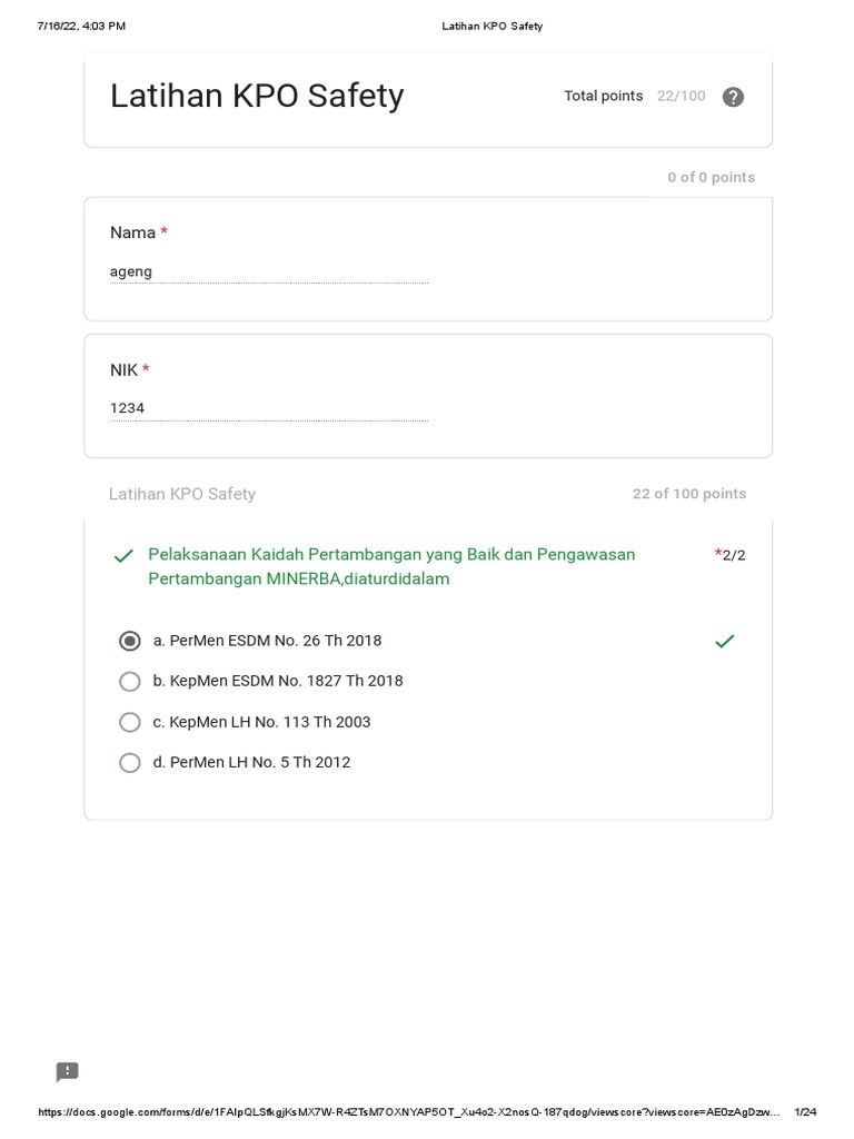 Latihan KPO Safety | PDF