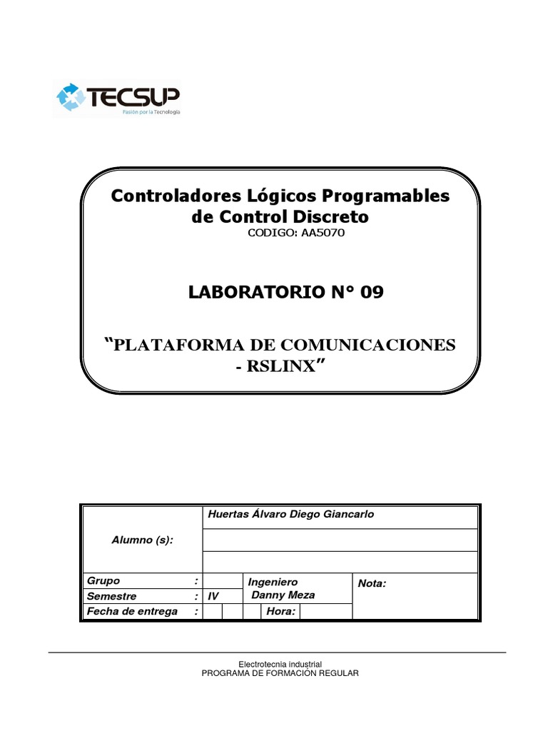 Lab 09 Comunicacion PLC Reduc. (T) | PDF