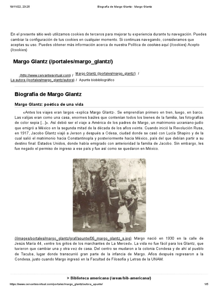Biografía de Margo Glantz - Margo Glantz | PDF | Clásicos | Ficción general