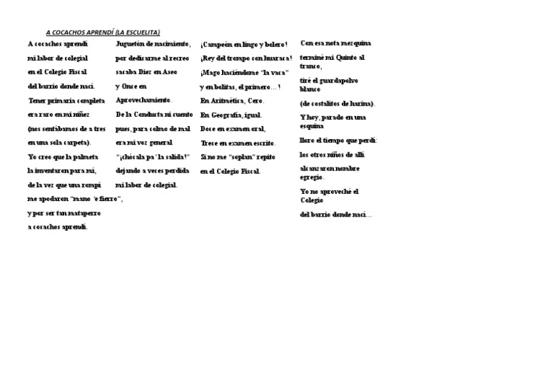 A Cocachos Aprendí | PDF
