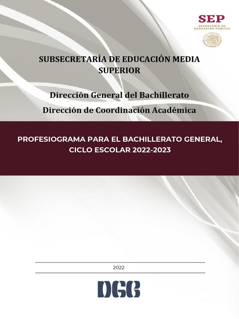 Profesiograma DGB 2022-2023 | PDF | Ciencias de la Computación | Químico