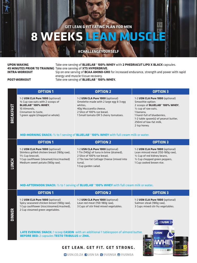 Lean Muscle Eating Plans For Male and Female | PDF | Lunch | Food ...