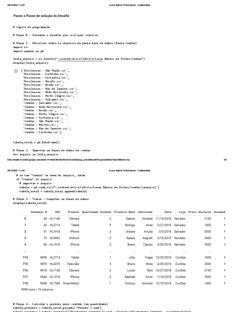Curso Basico Python - Ipynb - Colaboratory | PDF | PCs (computadores ...