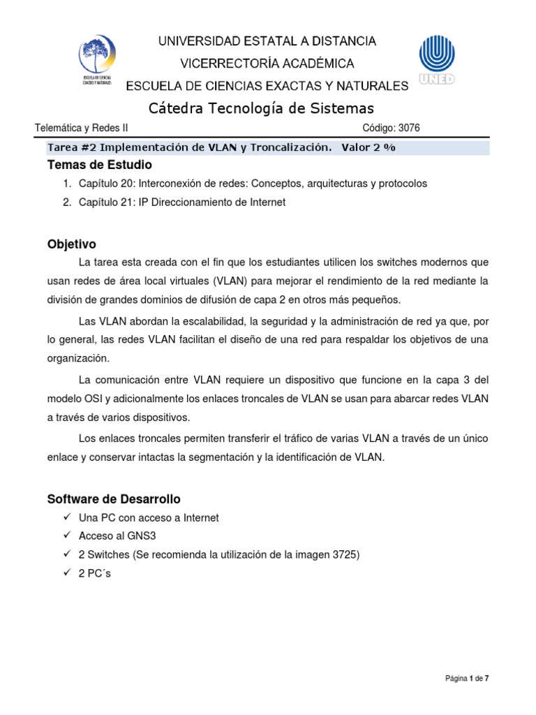 Tarea #2-3076 | PDF | Conmutador de red | Dirección IP