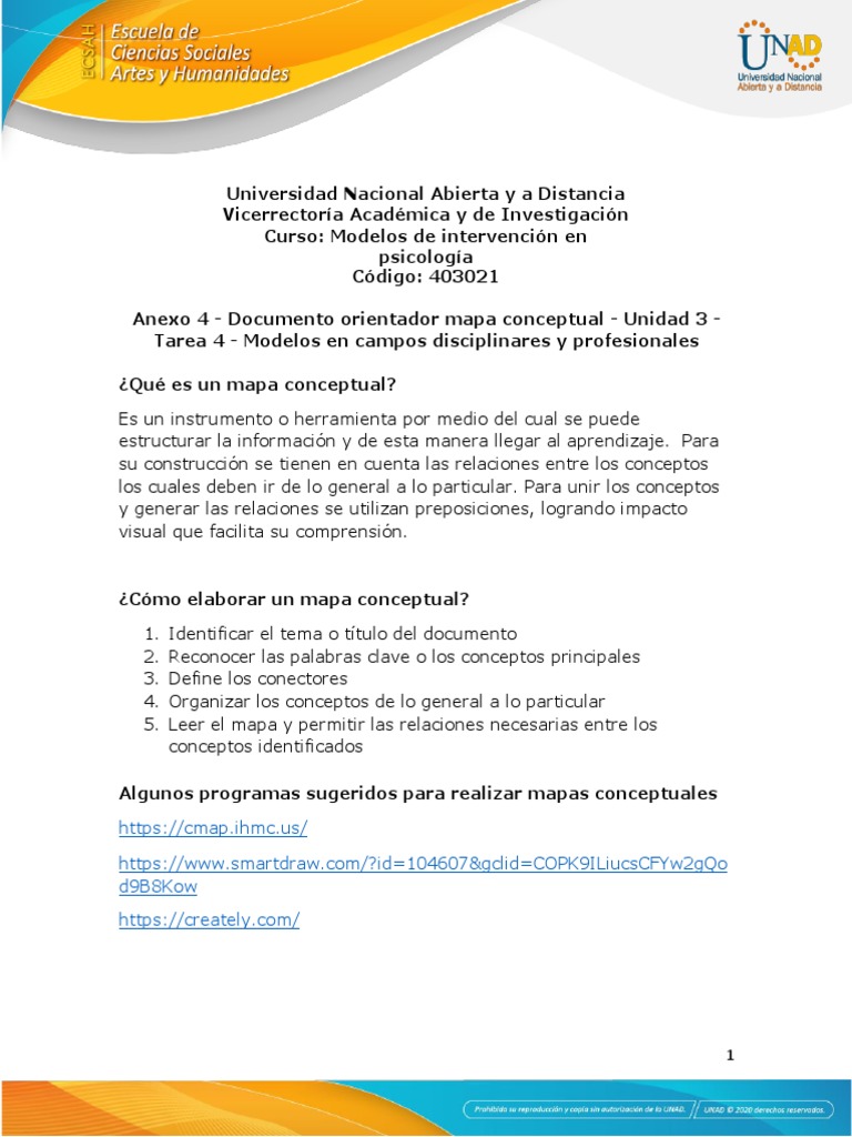 Anexo 4 - Documento Orientador Mapa Conceptual - Unidad 3 - Tarea 4 - Modelos en Campos ...