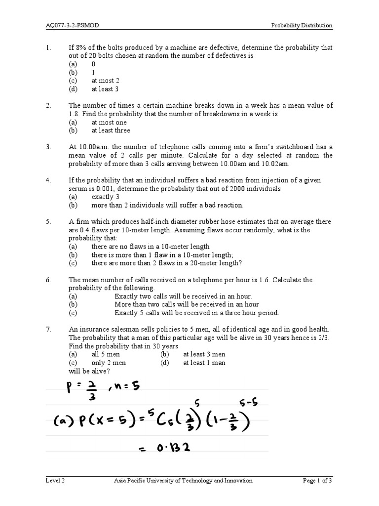 PSMOD Chapter 4 Probability Distribution-Solution | PDF | Normal ... PSMOD Chapter 4 Probability Distribution-Solution | PDF | Normal ...