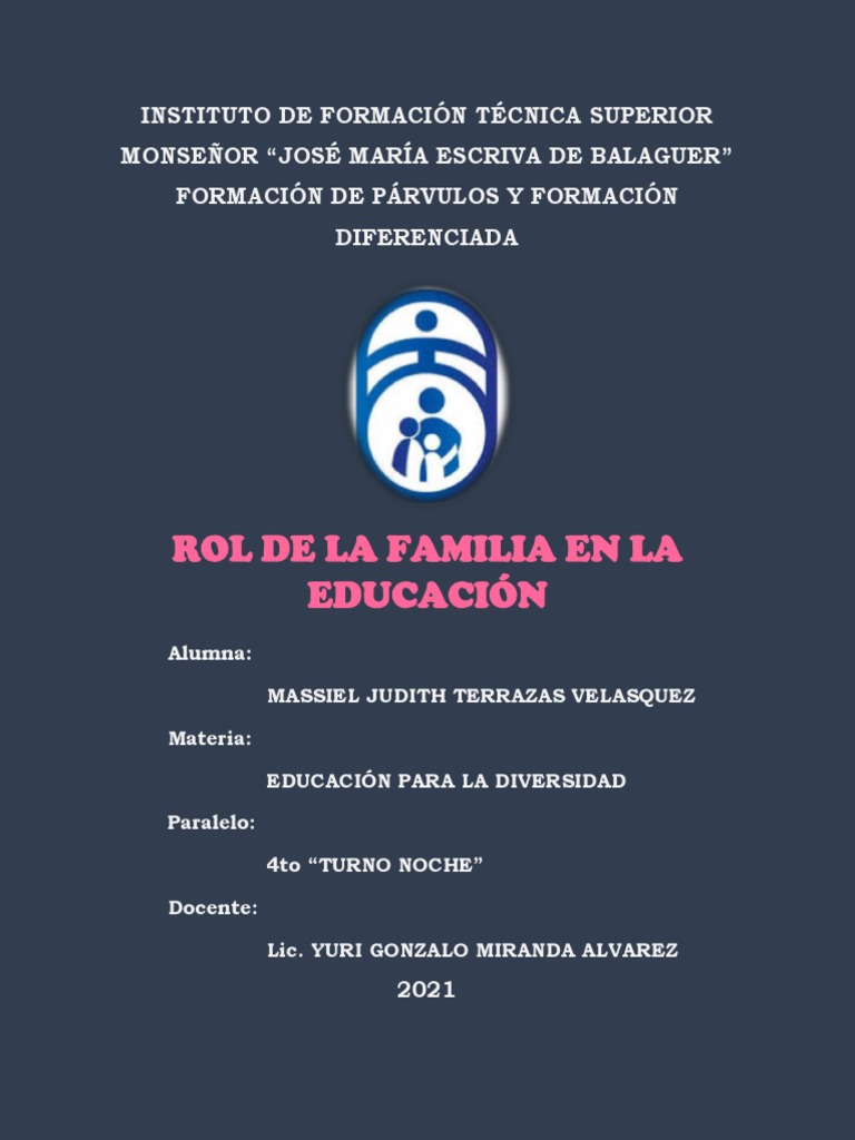 Rol de La Familia en La Educación | PDF | Método de enseñanza | Aprendizaje