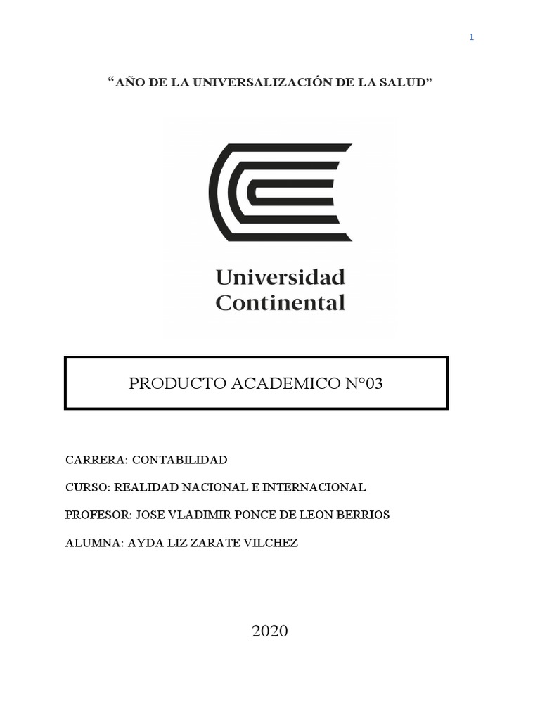 Producto Academico N°03 Realidad Nacional e Internacional | PDF | Ciencias sociales