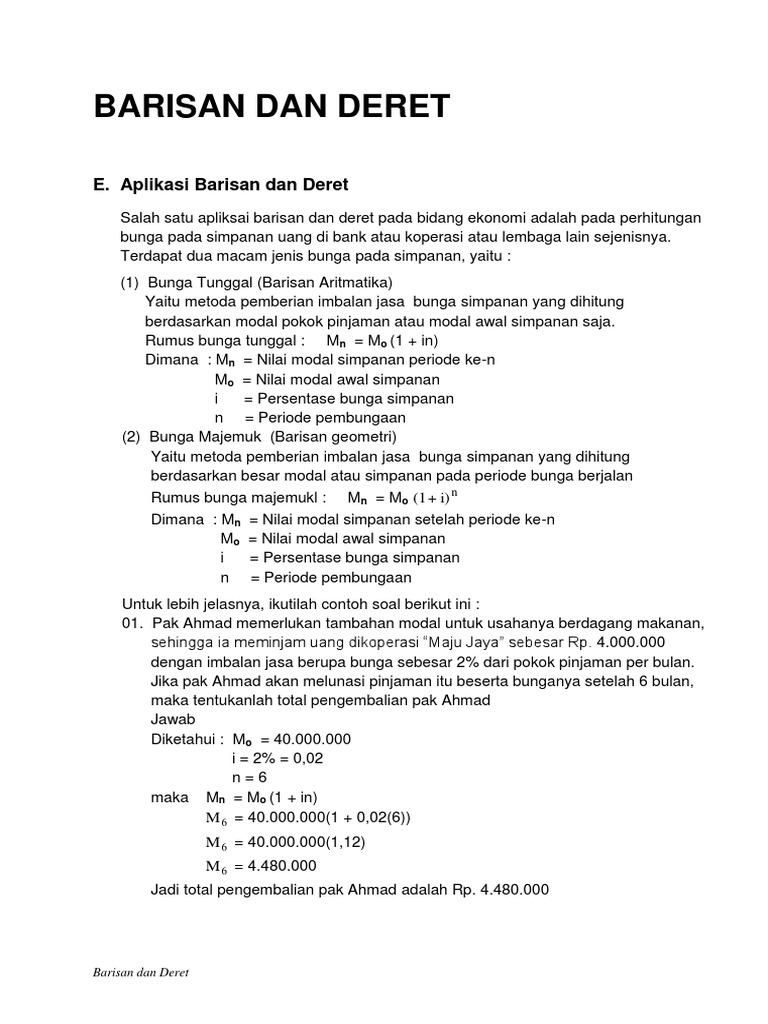 05-Aplikasi Barisan Dan Deret-1-9 | PDF | Metode & Bahan Ajar
