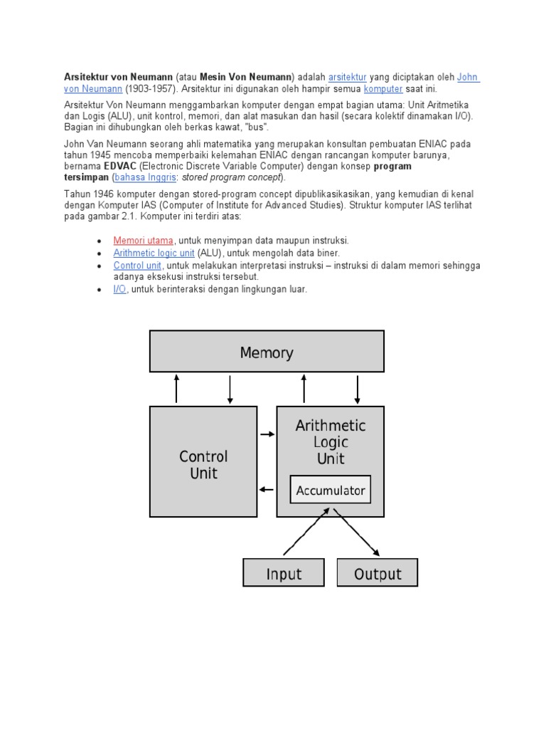 Arsitektur Von Neumann | PDF | Seni | Komputer
